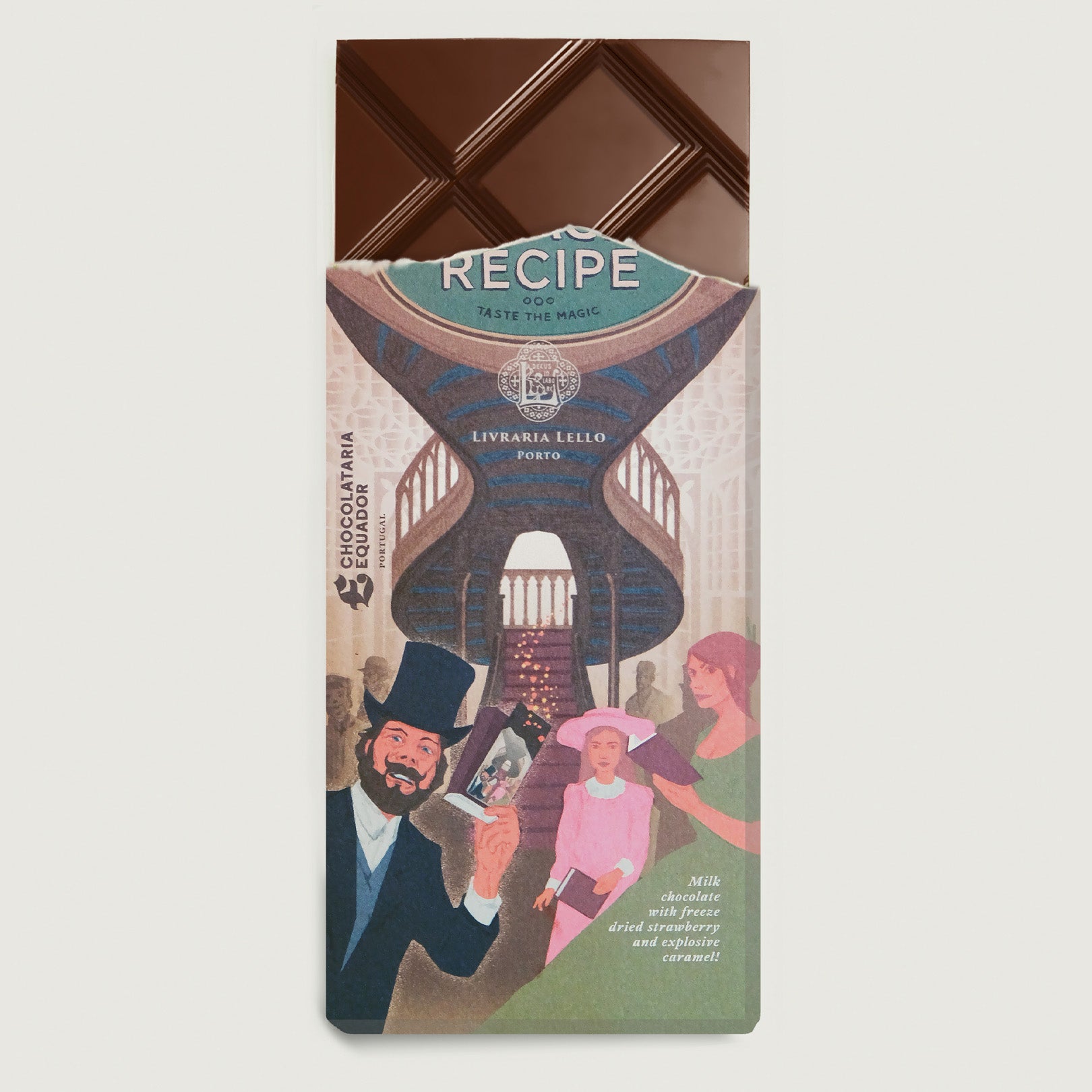 Milk Chocolate with Explosive Caramel and Freeze-Dried Strawberries ...