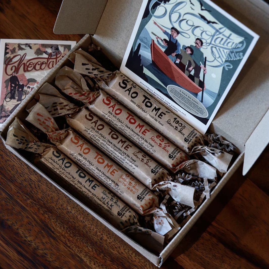 Box with 5 Dark Chocolates São Tomé – Chocolataria Equador PT
